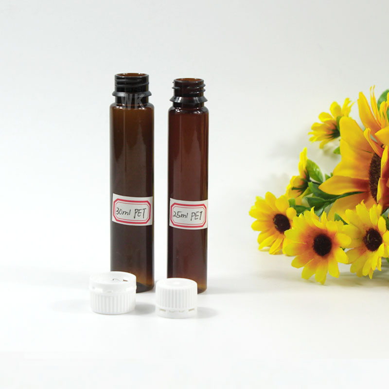 PP Pet Amber 10ml 25ml 30ml 50ml Plastic Pharmaceutical Tubular Syrup Oral Liquid Bottle With ...