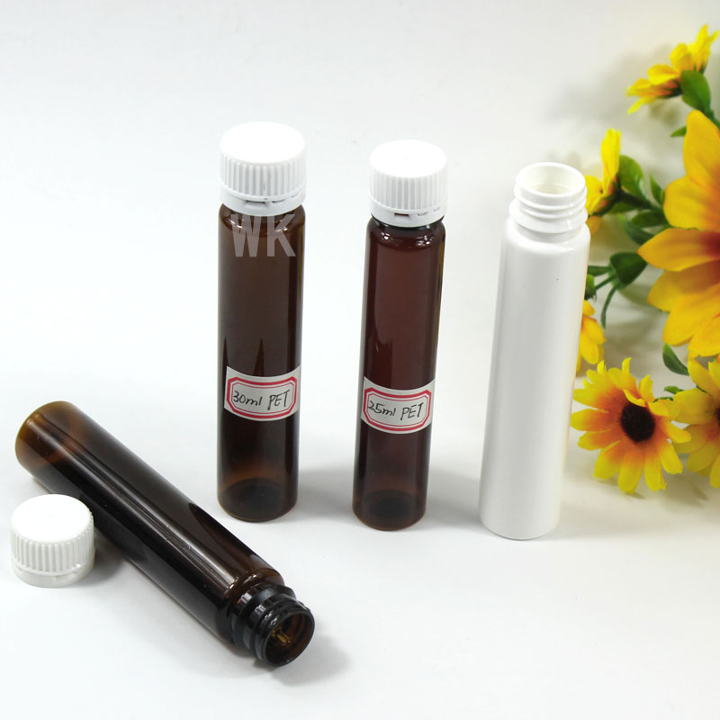 30ml 1oz Empty Straight Shape Plastic Oral Liquid Bottles With Plastic Tamper Proof Lid Collagen ...